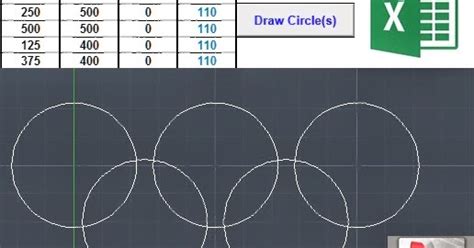 drawing circles in autocad using excel and vba ~ my