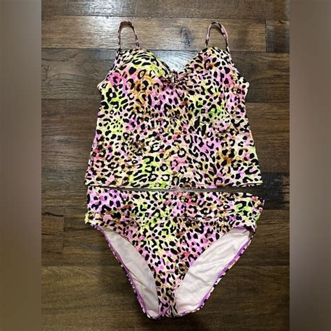 Victorias Secret Swim Victoria Secret Rainbow Cheetah Tankini Swim