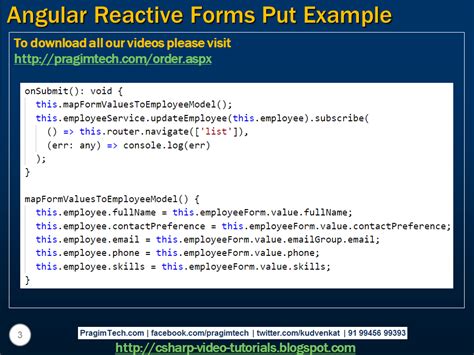 sql server and c video tutorial angular reactive forms put