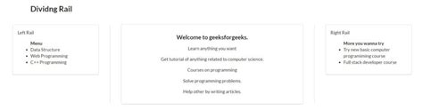 semantic ui rail geeksforgeeks