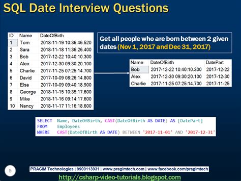 sql server and c video tutorial sql date interview
