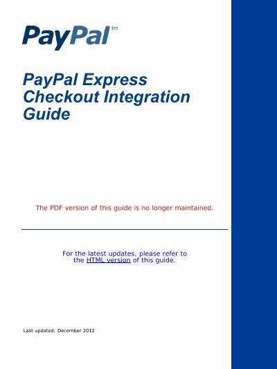 paypal express checkout integration guide