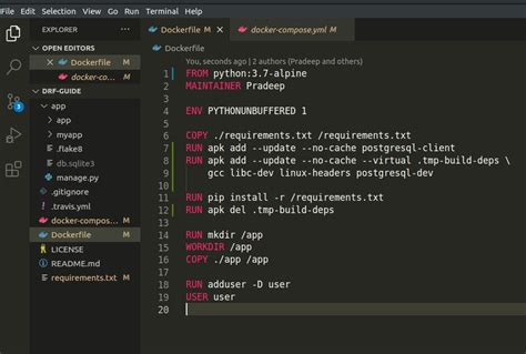django rest framework integrating postgresql database with docker
