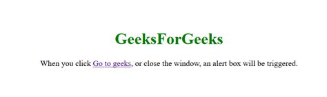 jquery unload method geeksforgeeks