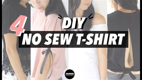 Diy T Shirt Refashion Easy No Sew Clothes Youtube