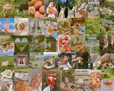 Cottagecore Wall Collage Kit Vintage Poster Wall Collage Kit Etsy
