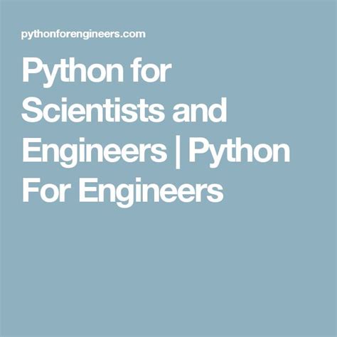 python for scientists and engineers python for engineers scientist