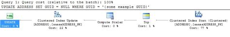 sql server guid column used to update a table should