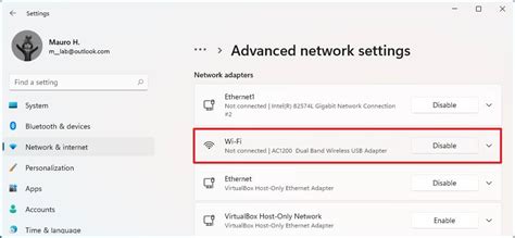 how to disable wifi or ethernet adapter on windows 11