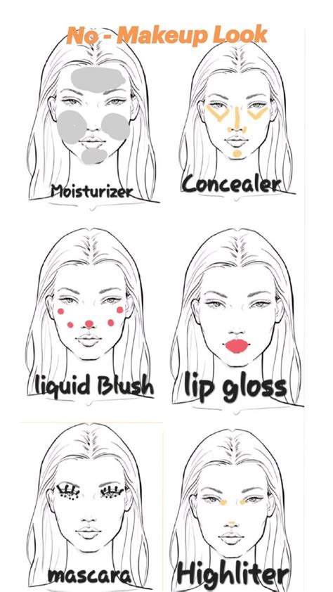 No Makeup Look Makeup Routine Makeup Face Charts Simple Makeup