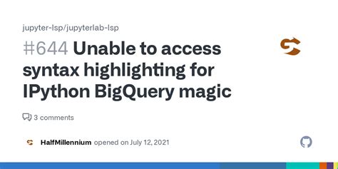 unable to access syntax highlighting for ipython bigquery magic · issue