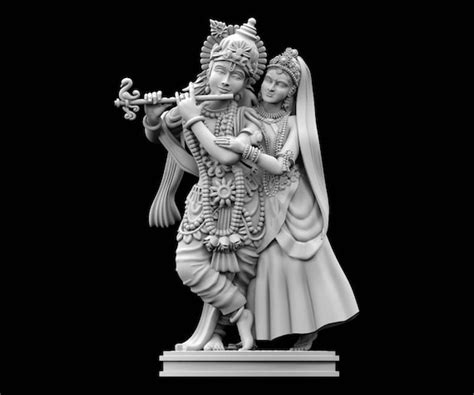 Stl File Of Krishna With Radha Idol For 3d Printing Etsy