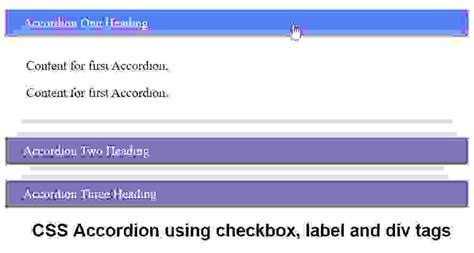 how to create an accordion in html without javascript