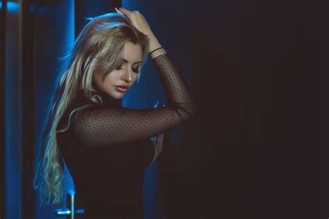 Wallpaper Women Model Portrait Blonde Closed Eyes Photography