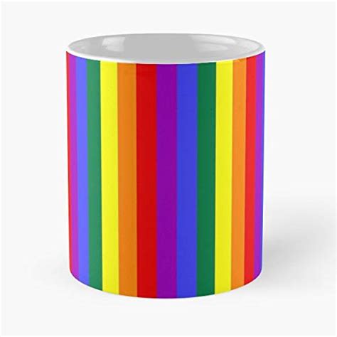 Rainbow Flag Gay Ceramic Coffee Mugs 11 Oz Funny Handmade