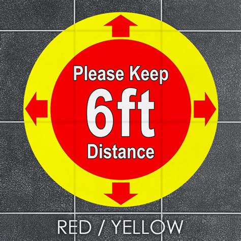 Social Distancing Floor Decals Round Hard Surface