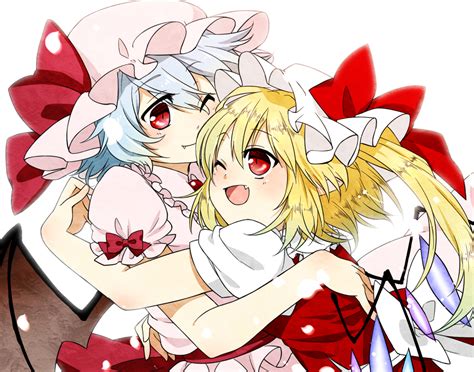 Safebooru Bat Wings Blonde Hair Blue Hair Bust Fang Flandre Scarlet