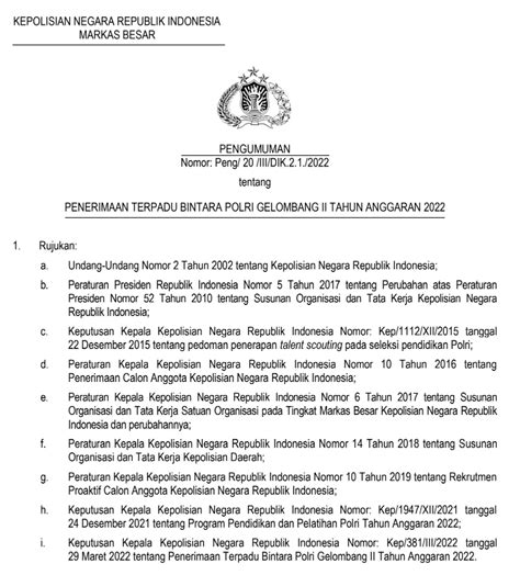 Persyaratan Pendaftaran Masuk Bintara Polri 2023 2024