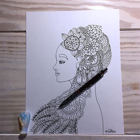 Flower Girl Doodle Art Kcdoodleart Krisacreations