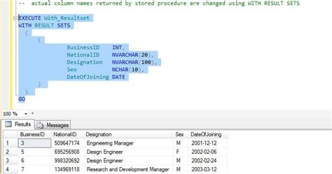 all about sqlserver sql server 2012 with result sets
