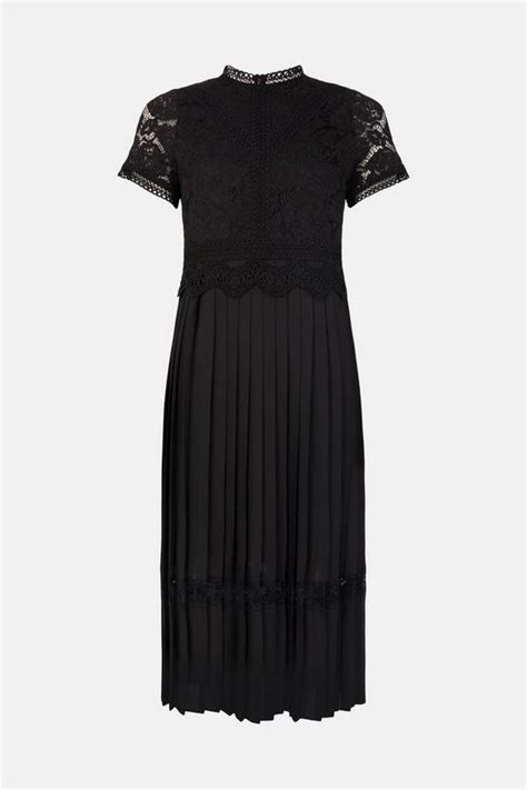 Dresses Lace Bodice Pleat Skirt Midi Dress Coast