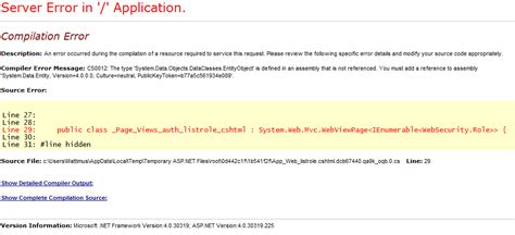 c mvc 3 razor view use entitiy model in another project stack