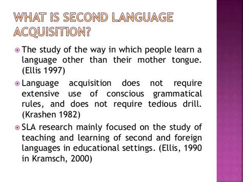 Second Language Acquisition Sla