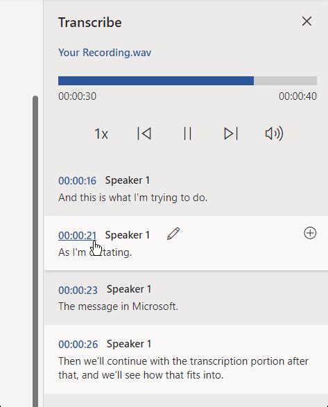 how to use microsoft word transcribe to convert speech to text