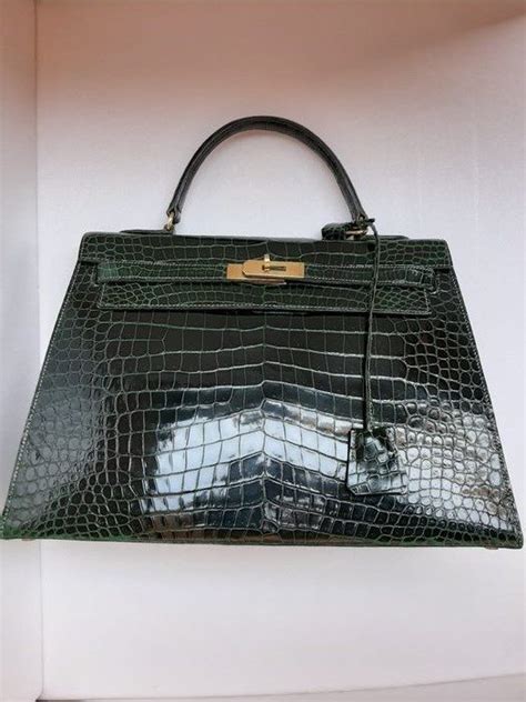 Hermès Shiny Vert Emerald Crocodile Sellier Kelly 32 Catawiki