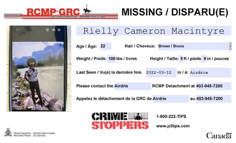 Rcmp Seek Help In Finding Missing 22 Year Old From Airdrie Bow Valley