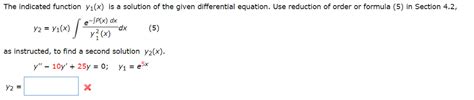 solved the indicated function y1 x is a solution of the