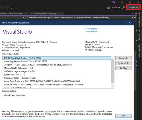 getting the exception could not load file or assembly servicehub host