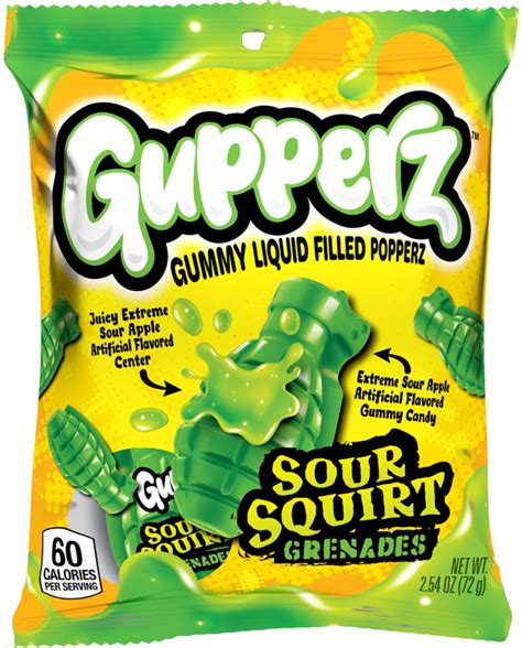 Gupperz Sour Squirt Grenade 2 54oz Grandpa Joes Candy Shop