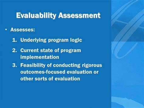 Evaluability Assessments Achieving Better Evaluations Building