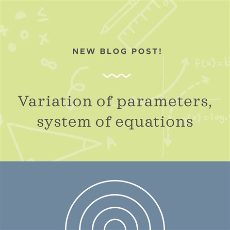 using variation of parameters with a system of equations to find the