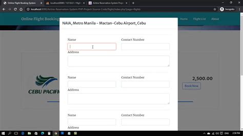 airline reservation system project in php with free source code air