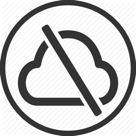 circle cloud data network no connection icon
