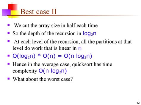 average case complexity for quick sort