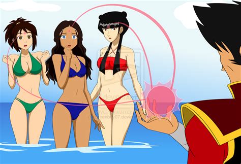 avatar the last airbender beach bikini black hair breasts