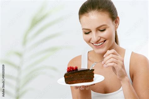 Woman Eating Cake