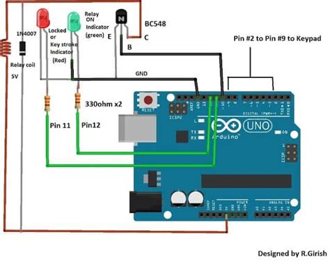 password security lock circuit using 4x4 keypad and