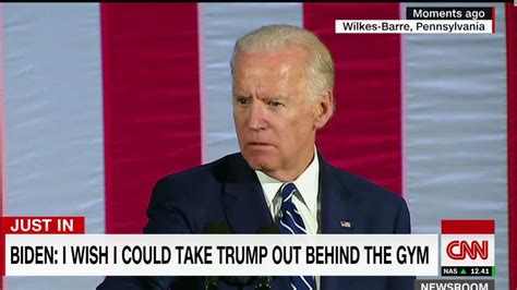 Joe Biden I Wish I Could Take Trump Behind The Gym Cnn Video