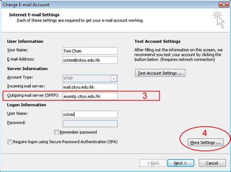 how to configure outlook 2007 to send email through authenticated smtp