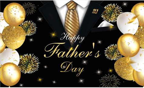 Sjoloon Happy Fathers Day Backdrop Red Tie Black Theme