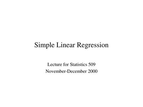 Ppt Simple Linear Regression Powerpoint Presentation Free Download