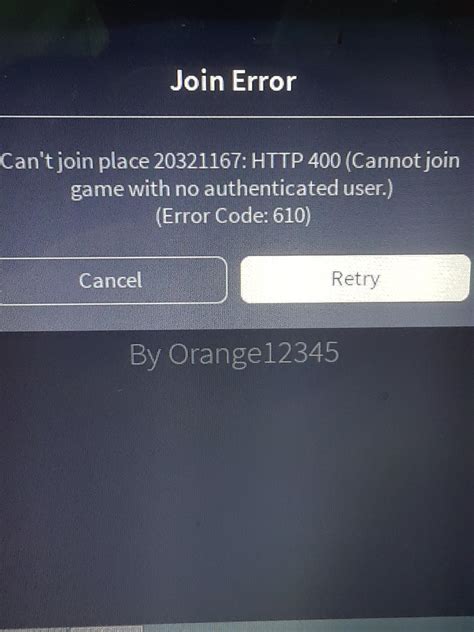 does anyone keep getting error 610 r roblox