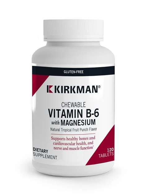 Kirkman Vitamin B6 With Magnesium 120 Chewable Tablets Potent