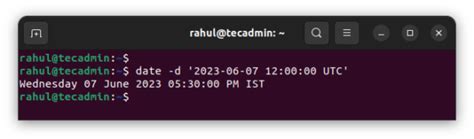 converting utc date and time to local time in linux tecadmin