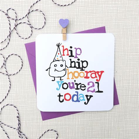 Hip Hip Hooray Personalised Age Birthday Card By Parsy Card Co