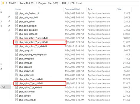 how to enable extension in php7 x for connecting to sql server